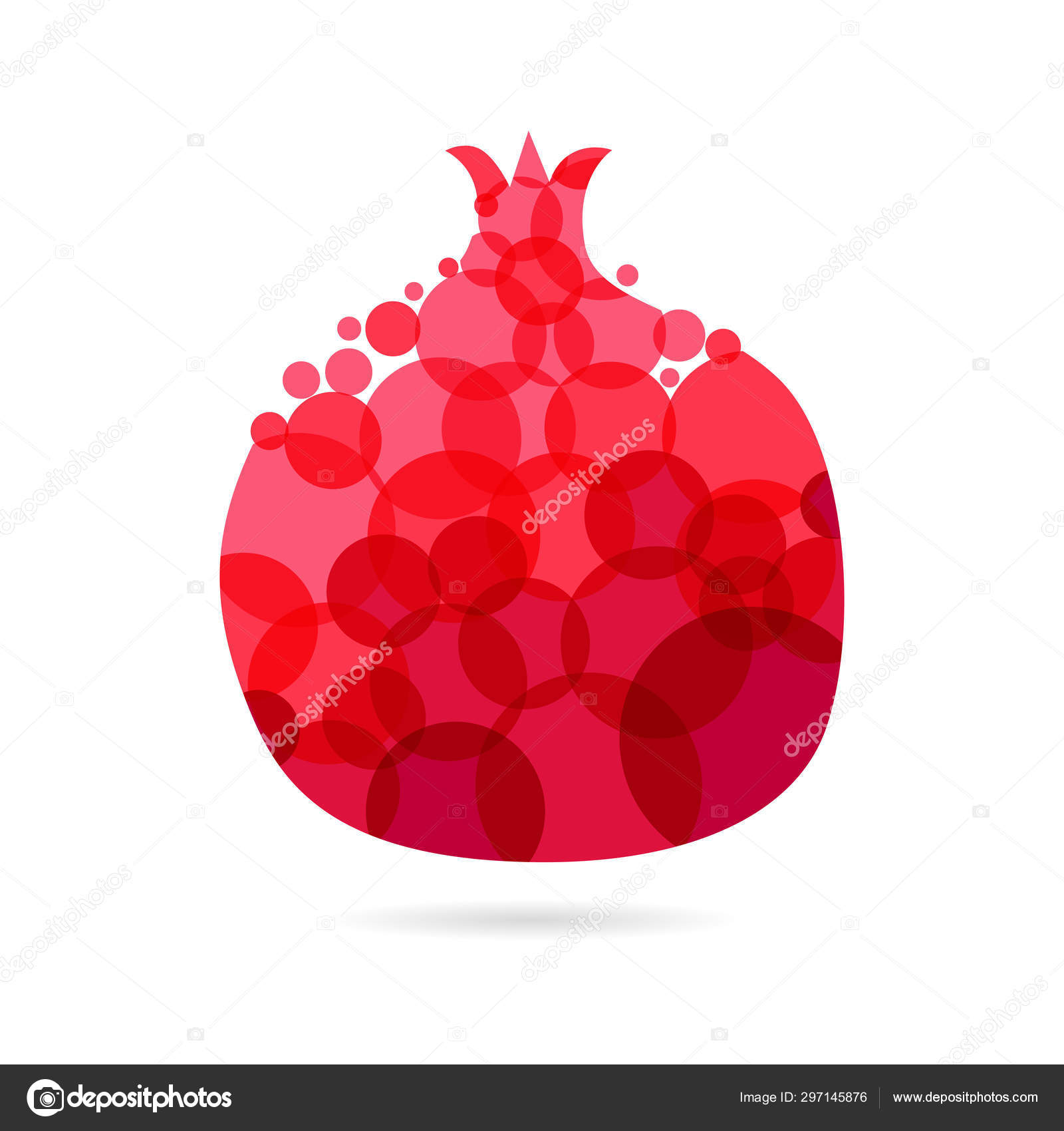 Garnet Logotype Concept Red Coloured Pomegranate Logo Idea Bubbles ...