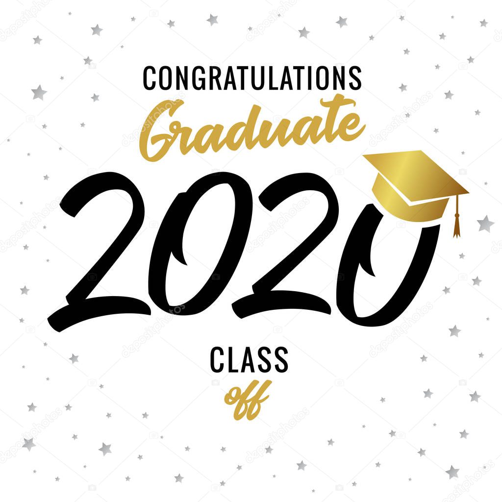 Graduating class of 2020 vector illustration (en inglés). Clase 20 20 ...