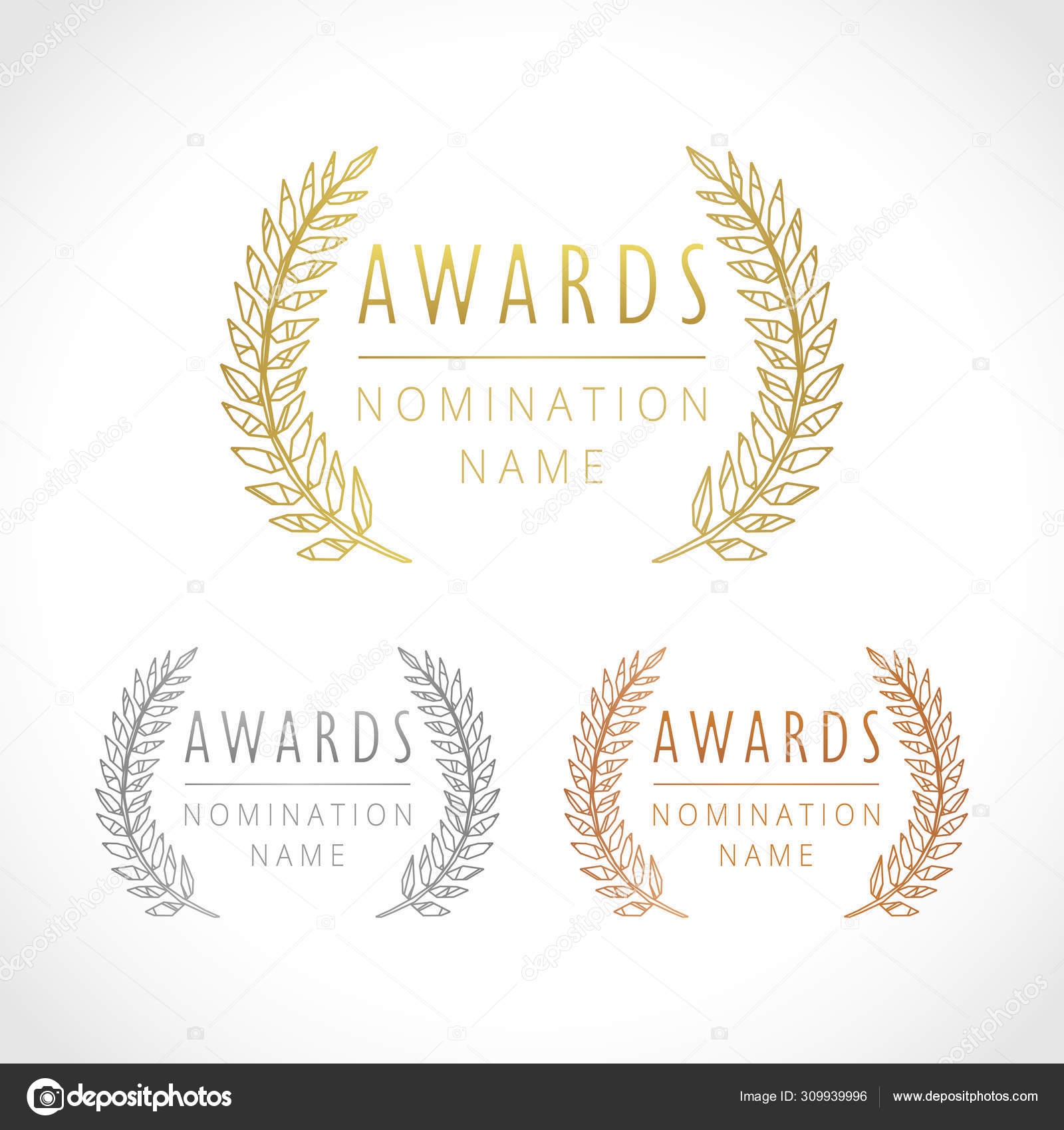 Awards Logotype Set Isolated Abstract Graphic Design Template ...