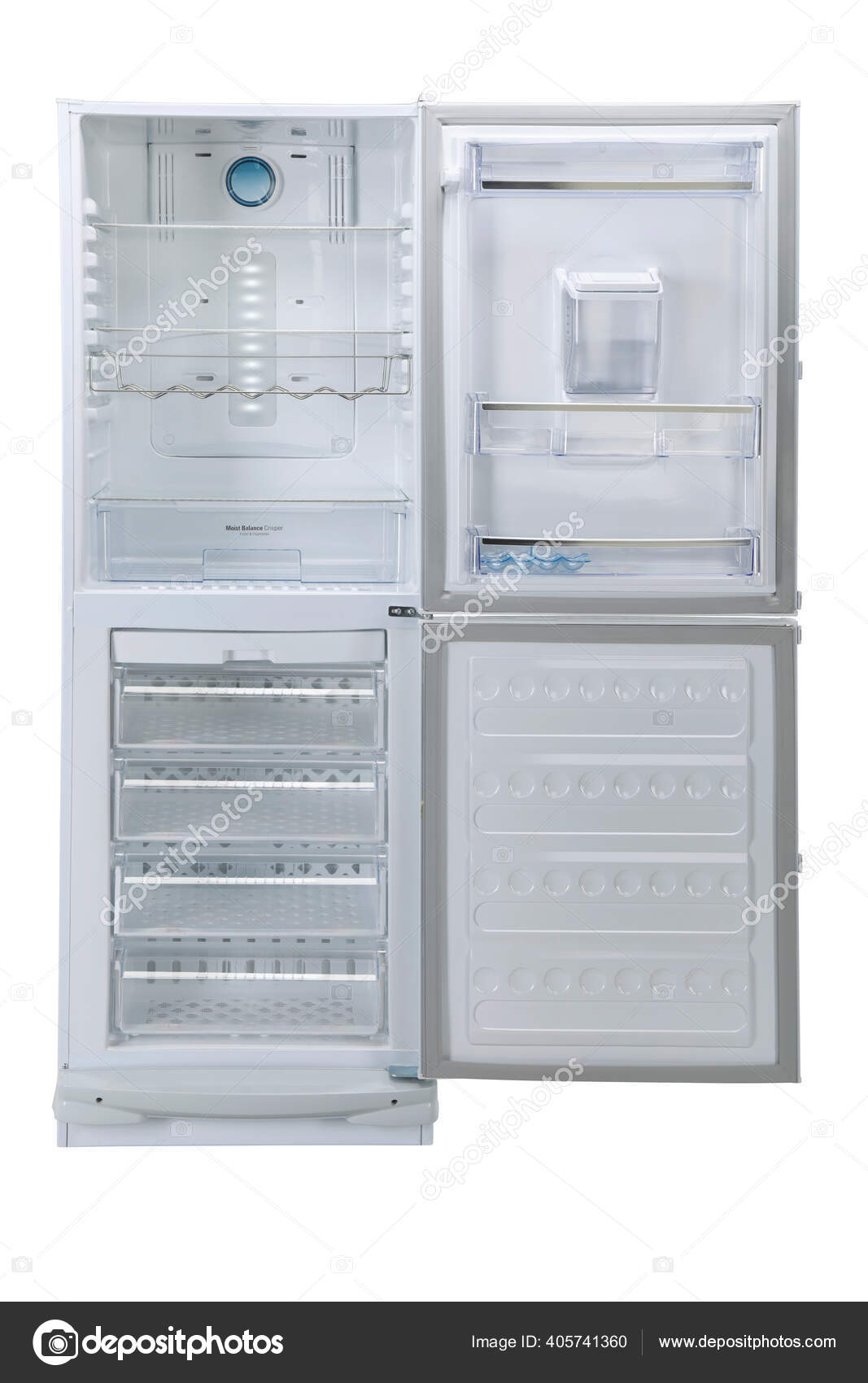Front View Gray Side Side Double Door Refrigerator Open Door Stock ...