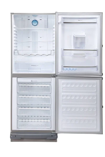 Front View Gray Side Side Double Door Refrigerator Open Door Stock ...