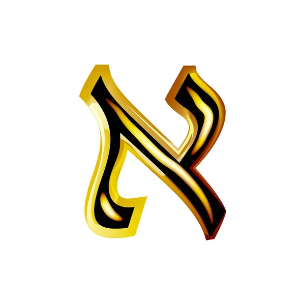 Letra hebrea Aleph. Fuente Shabby gold. El alfabeto hebreo Vector de ...