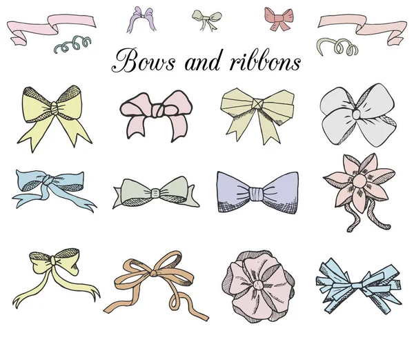 Set of vintage colorless bows — Stock Vector © Yunna #12069978