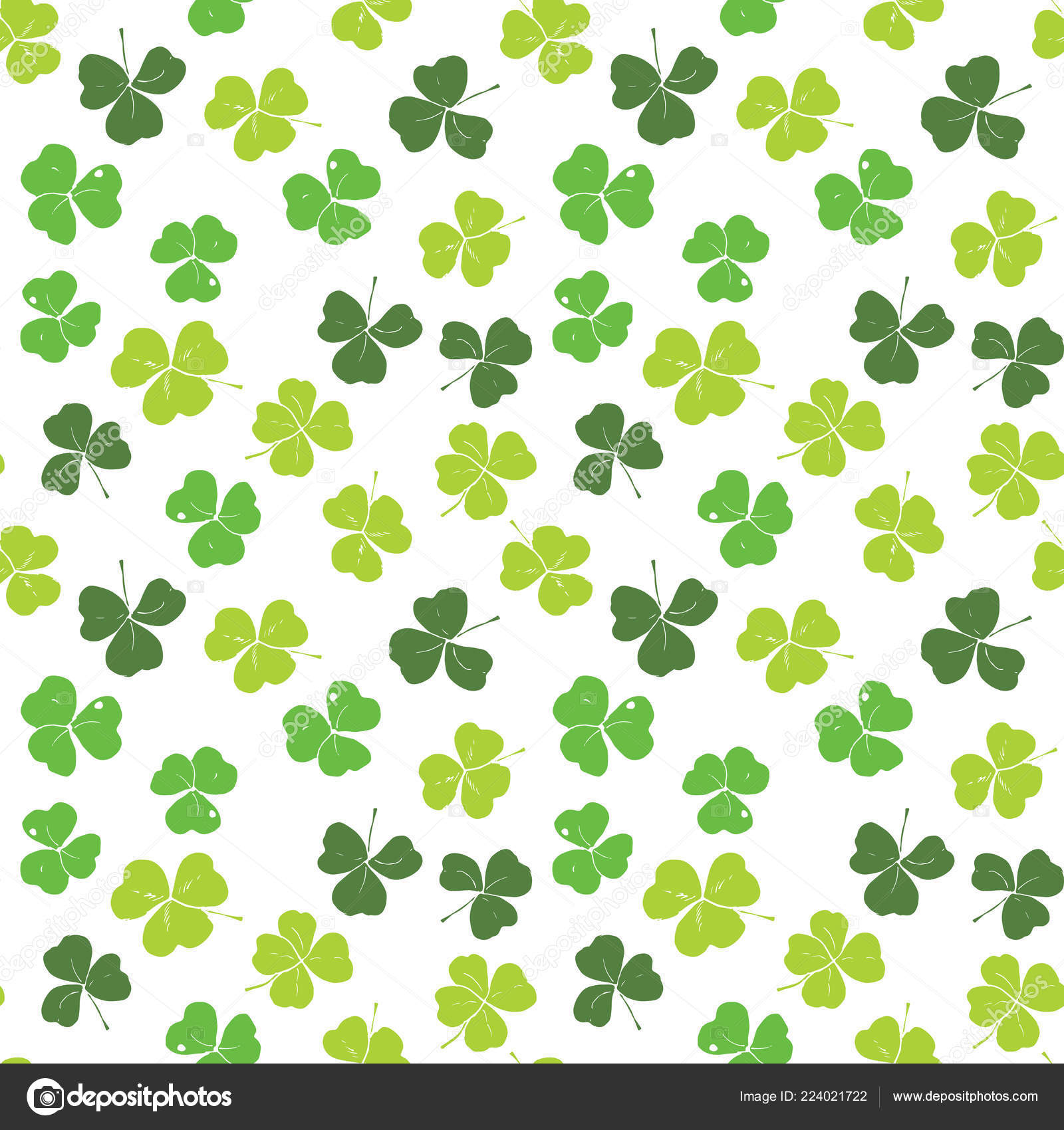 Clover Leaves Hand Drawn Doodle Seamless Pattern Stock Vector by ...
