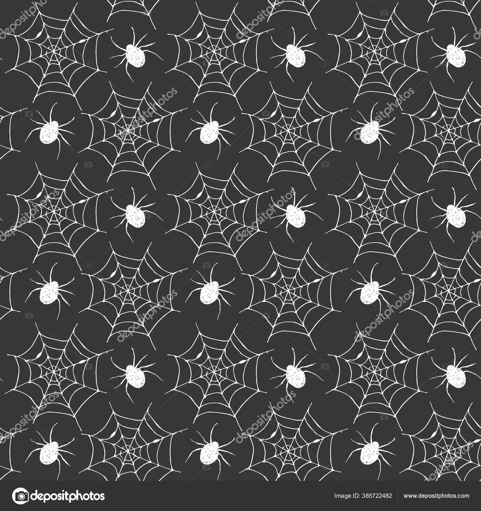 Spider Web Seamless Pattern Vector Illustration Hand Drawn Sketched Web ...