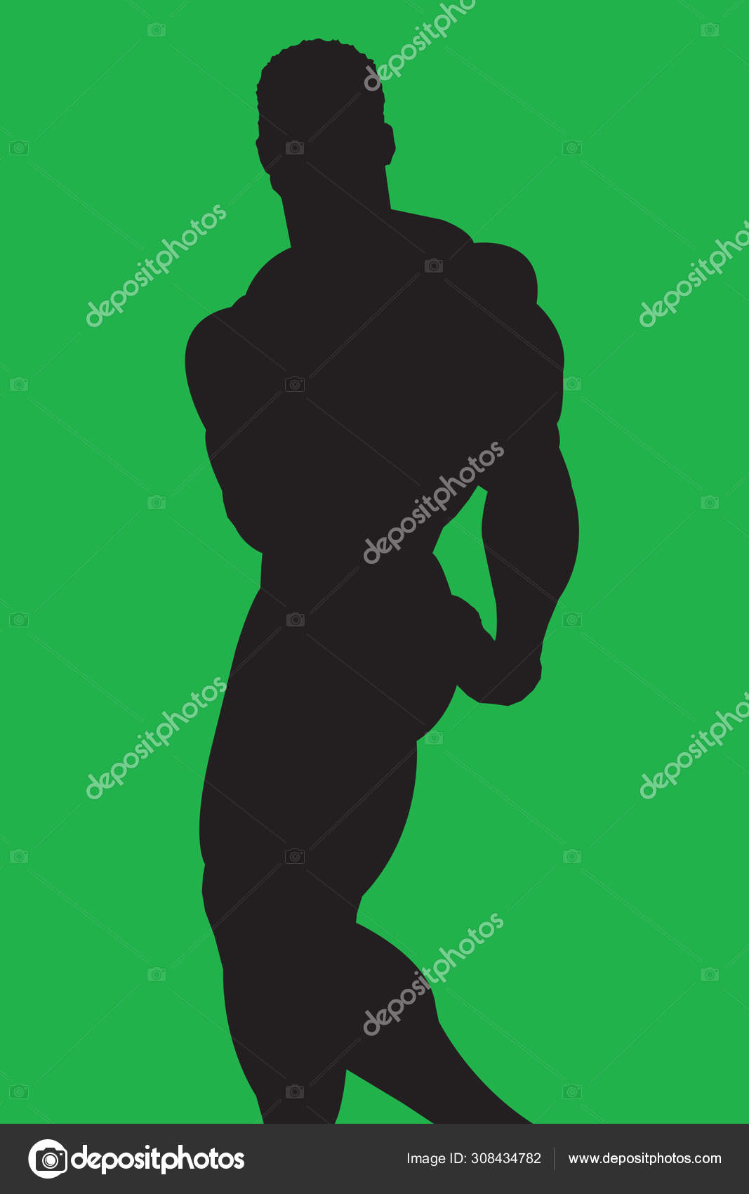 Bodybuilder Side Silhouette