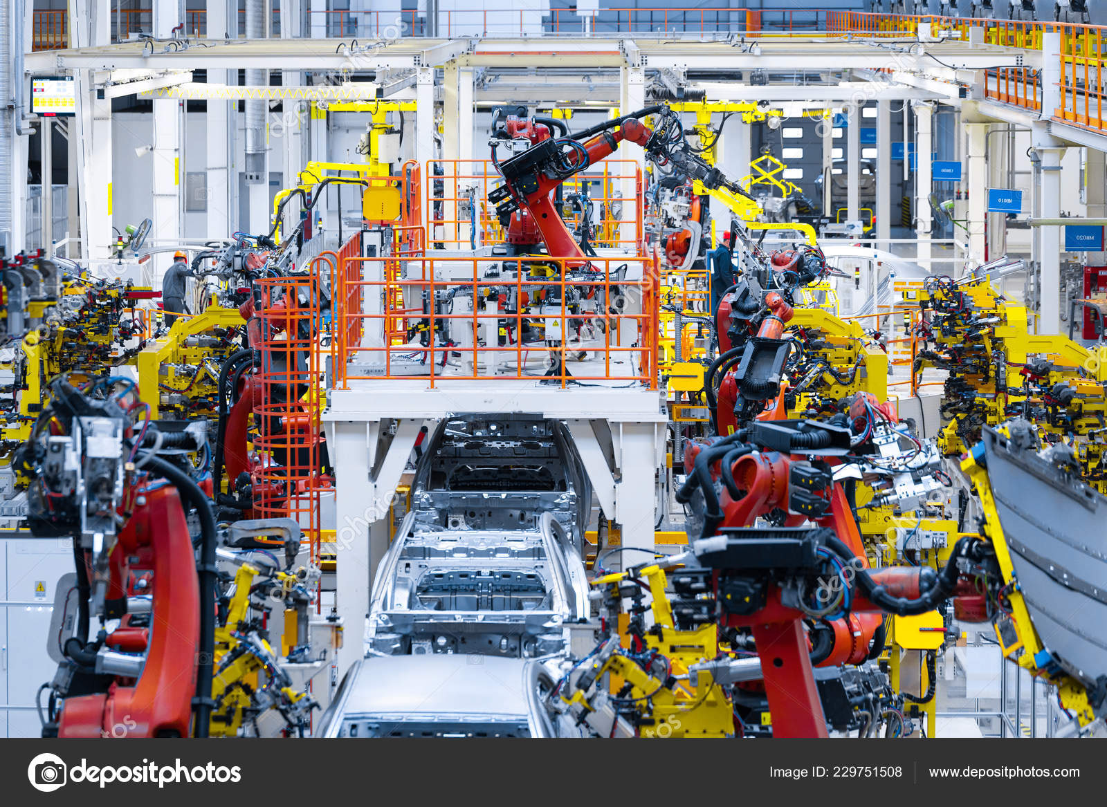 Automotive production line. Welding car body. Modern car Assembly plant — Stock Photo ...