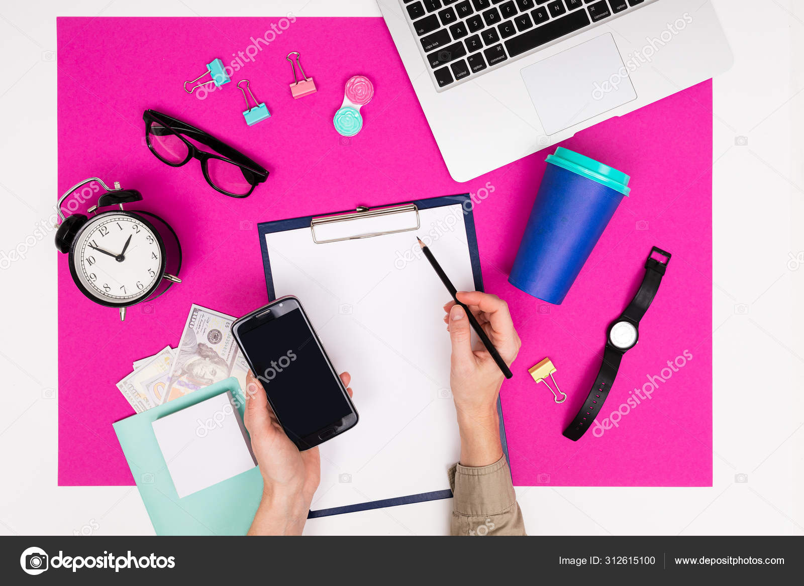 Top View Working Desk Stock Photo by ©fotoevent.stock 312615100