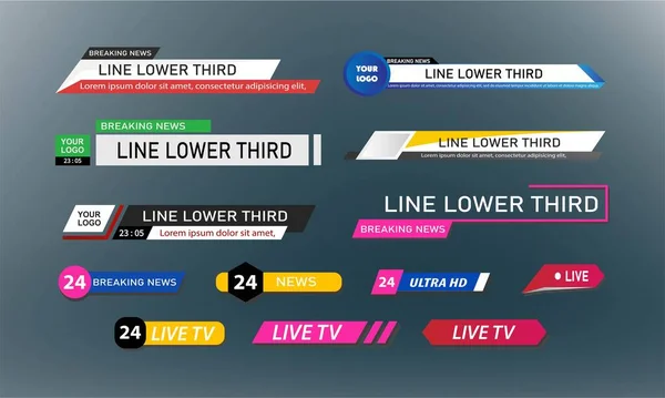Breaking News Screen Bars Banners Headlines Titles Lower Third Vector ...