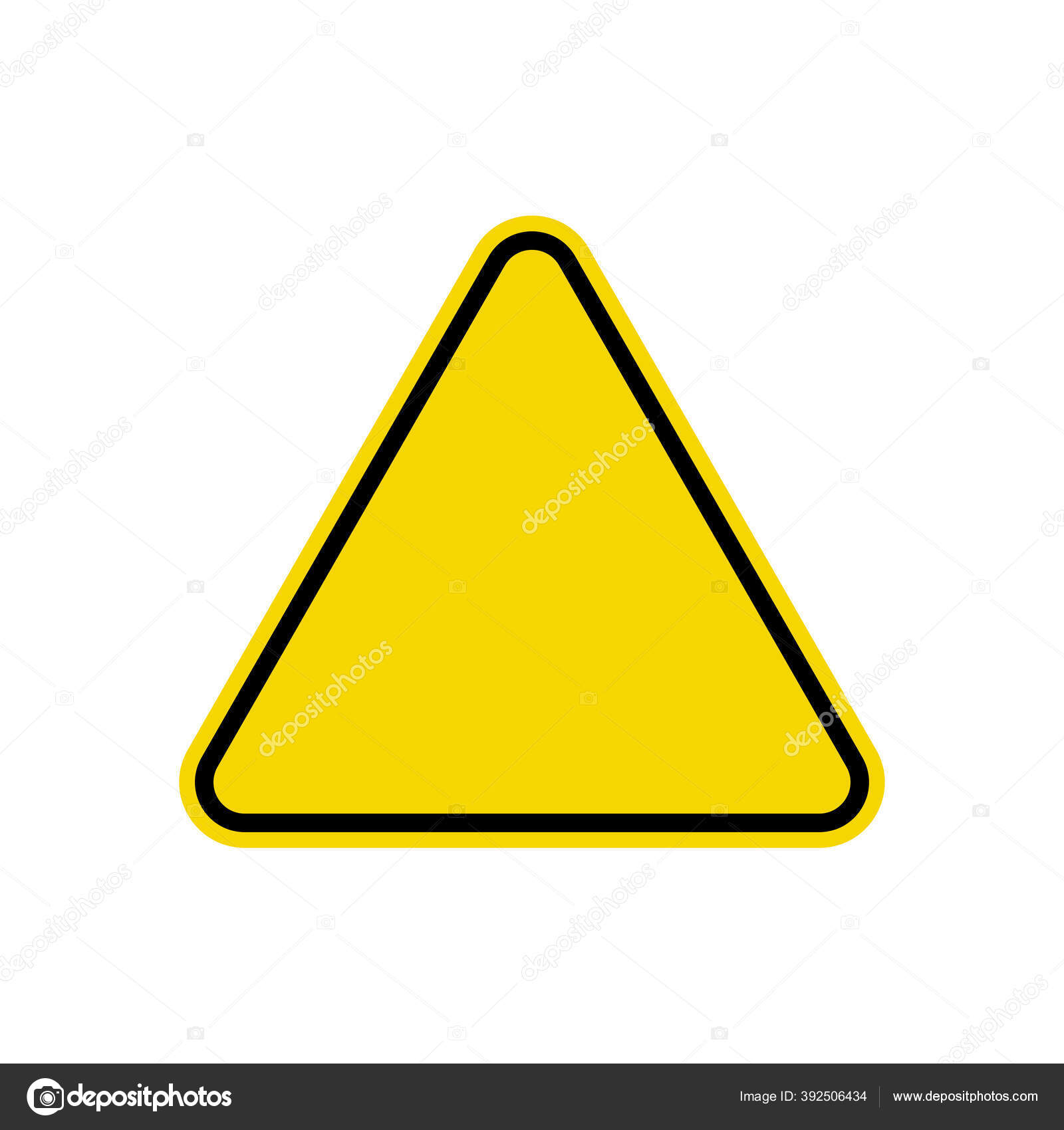 Caution Sign Yellow Triangle Warning Symbol Simple Flat Vector Icon