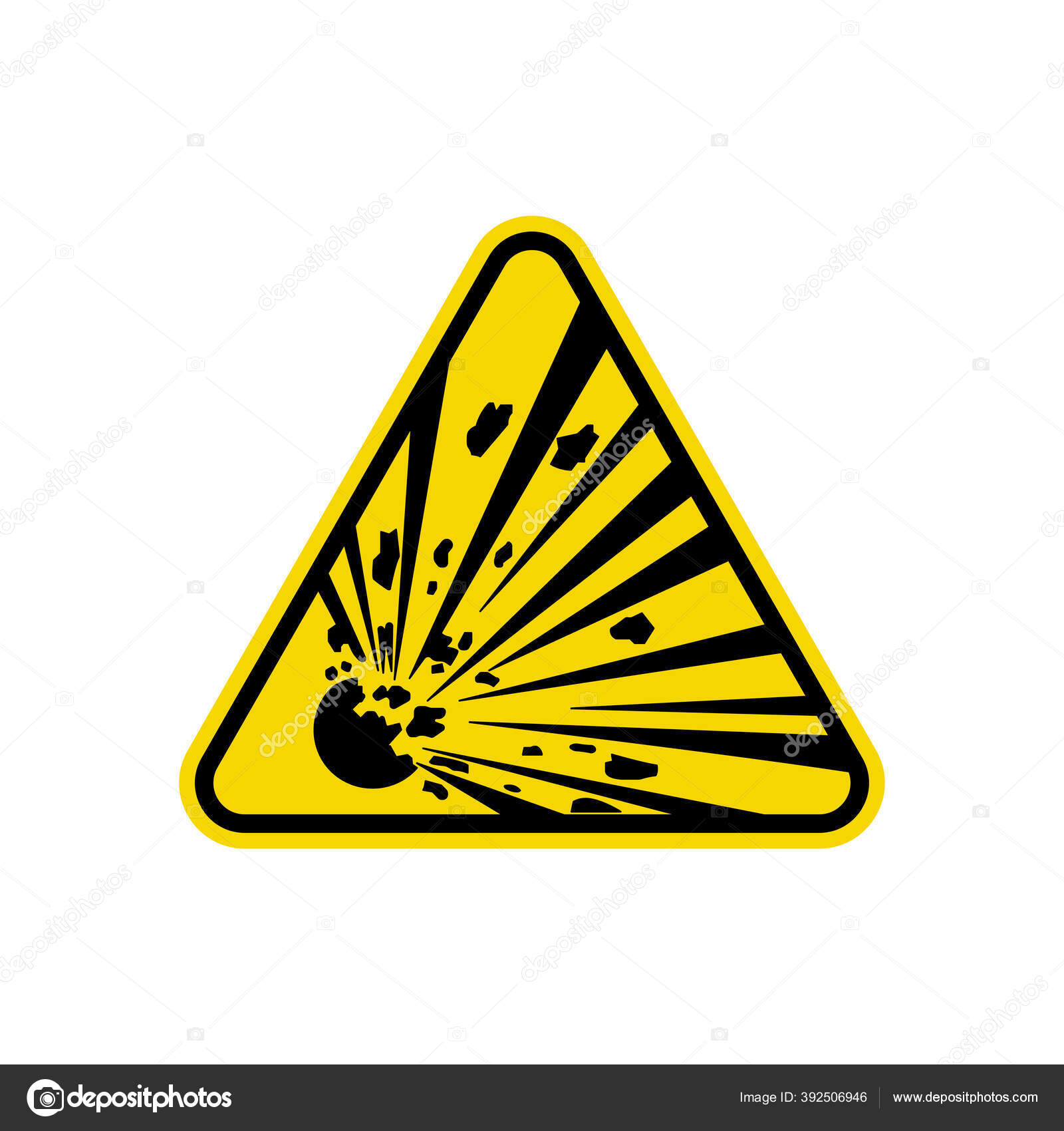 Explosive Hazard Sign Iso Triangle Warning Symbol Simple Flat Vector ...