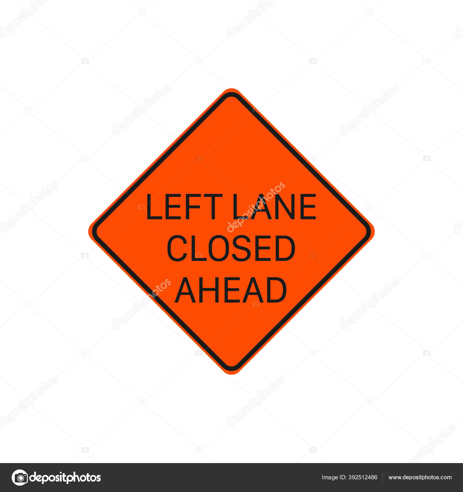 Left Lane Ahead Sign Vector Road Sign Symbol Modern Simple Stock Vector ...