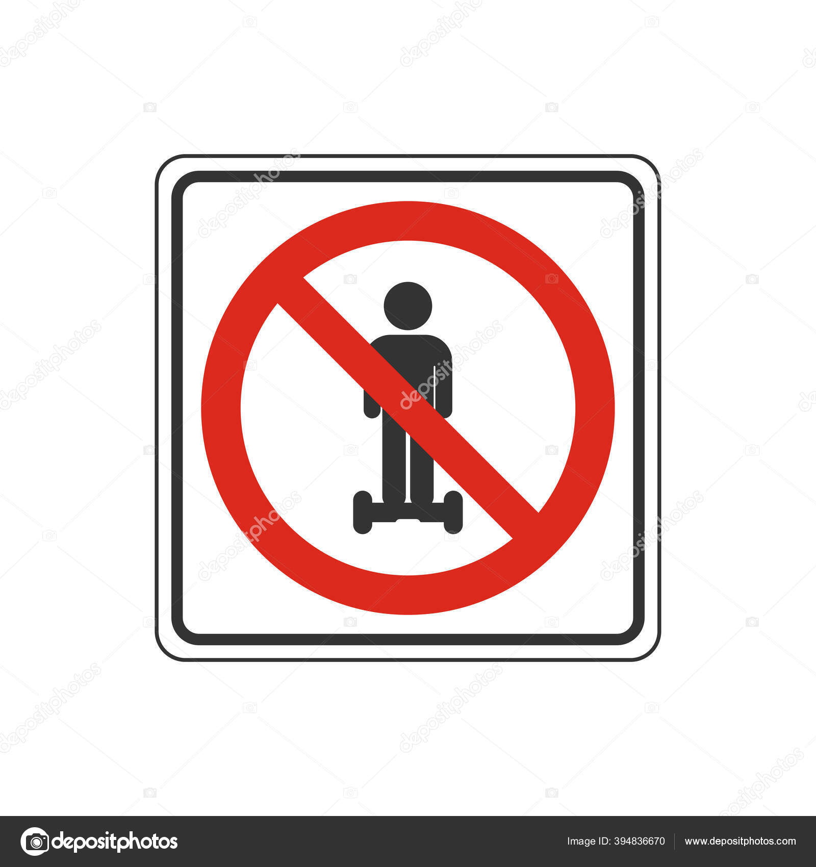 Dispositivos Movilidad Personal Señal Prohibida Gyrscooter Símbolo ...