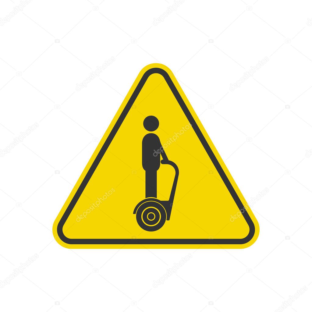 Signo de atención Segway. Símbolo de precaución moderno, simple, vector ...
