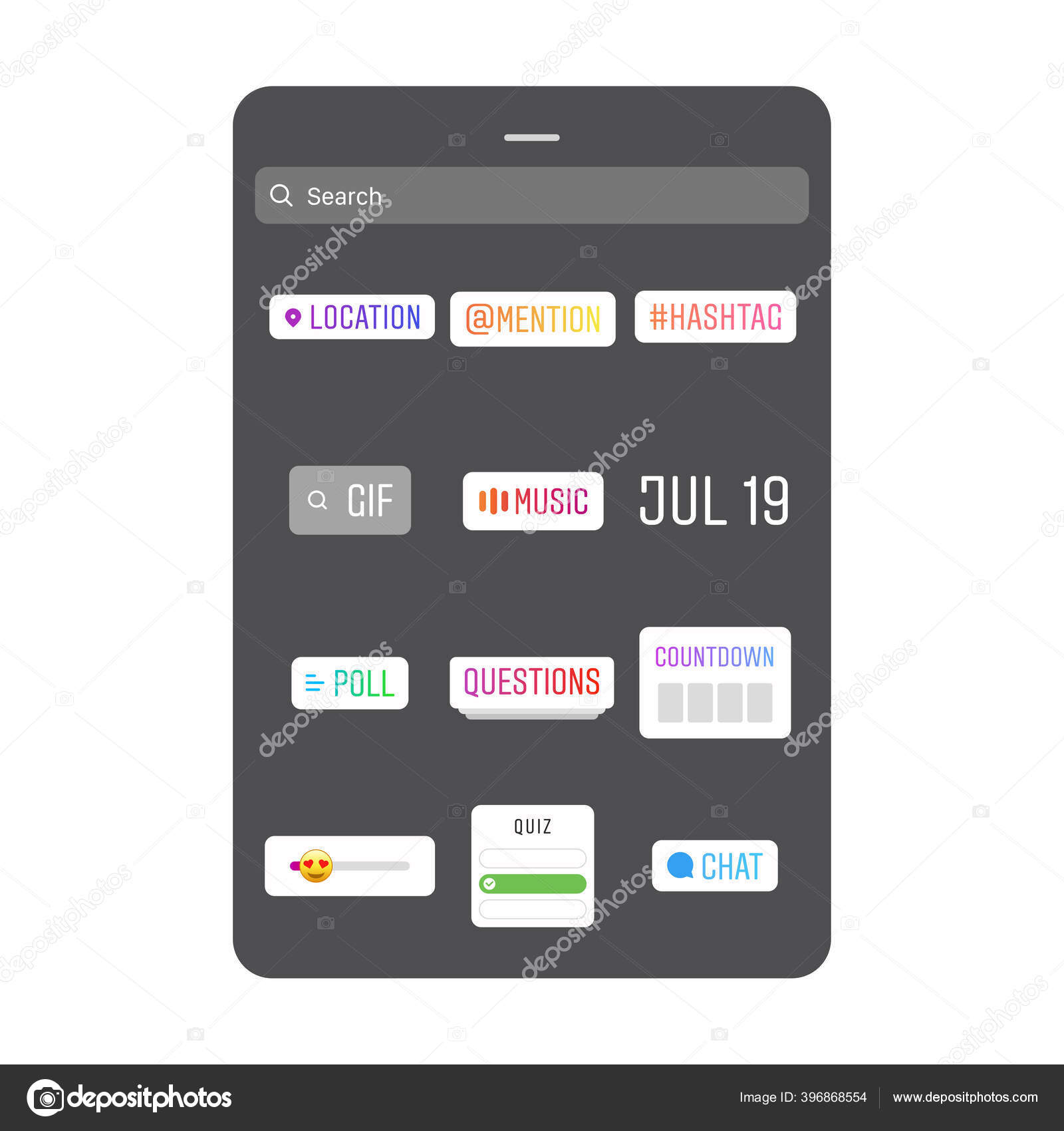 Screen Social Media Stickers Vector Illustration Stock Vector Image by ...