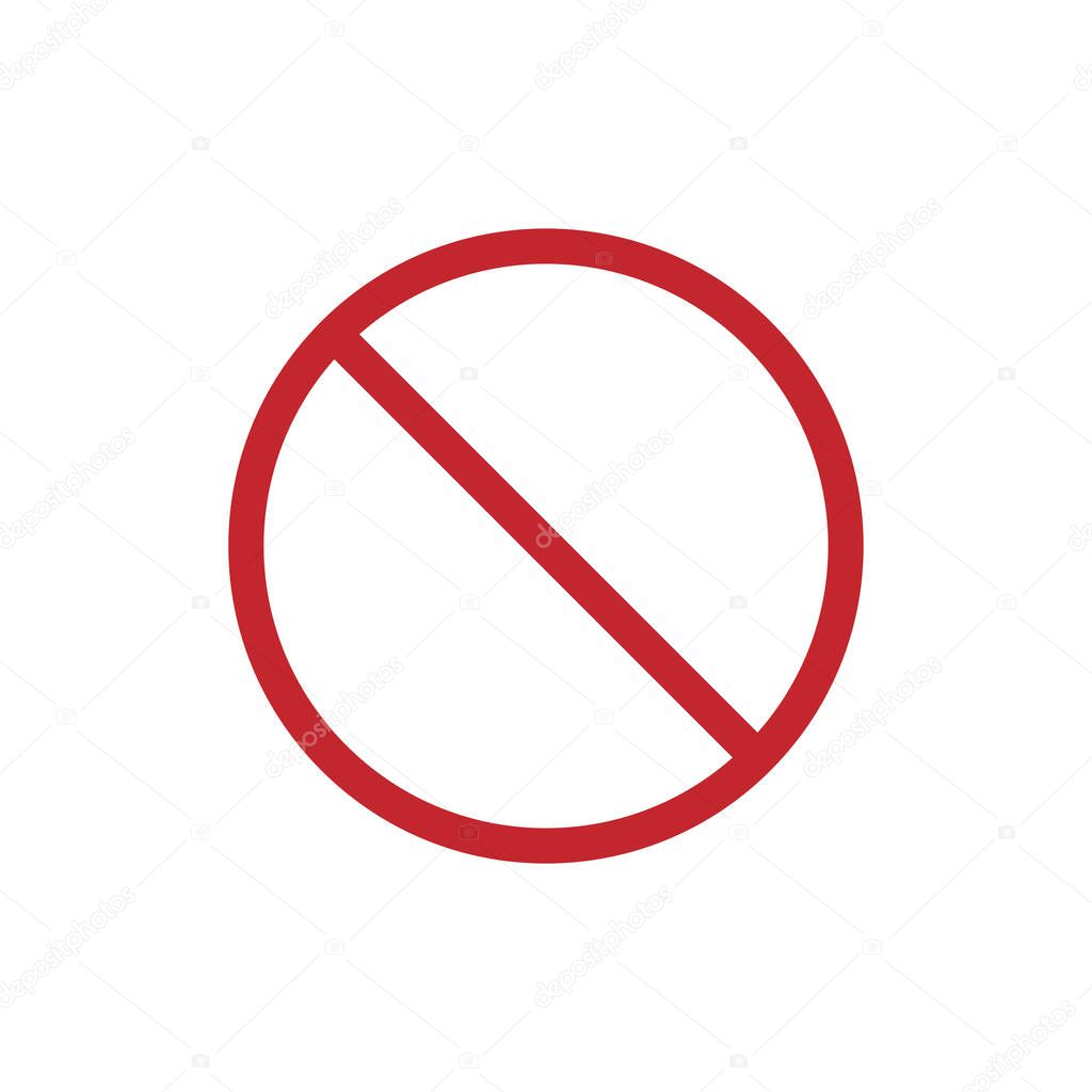 Icono de la prohibición roja. Símbolo de prohibición. Ilustración ...