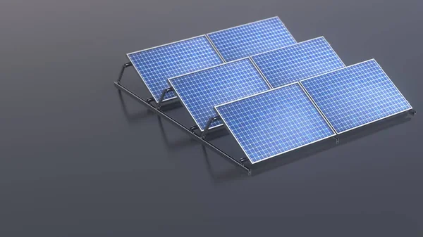 Solar panels or batteries on a dark gray background. Construction of a ...