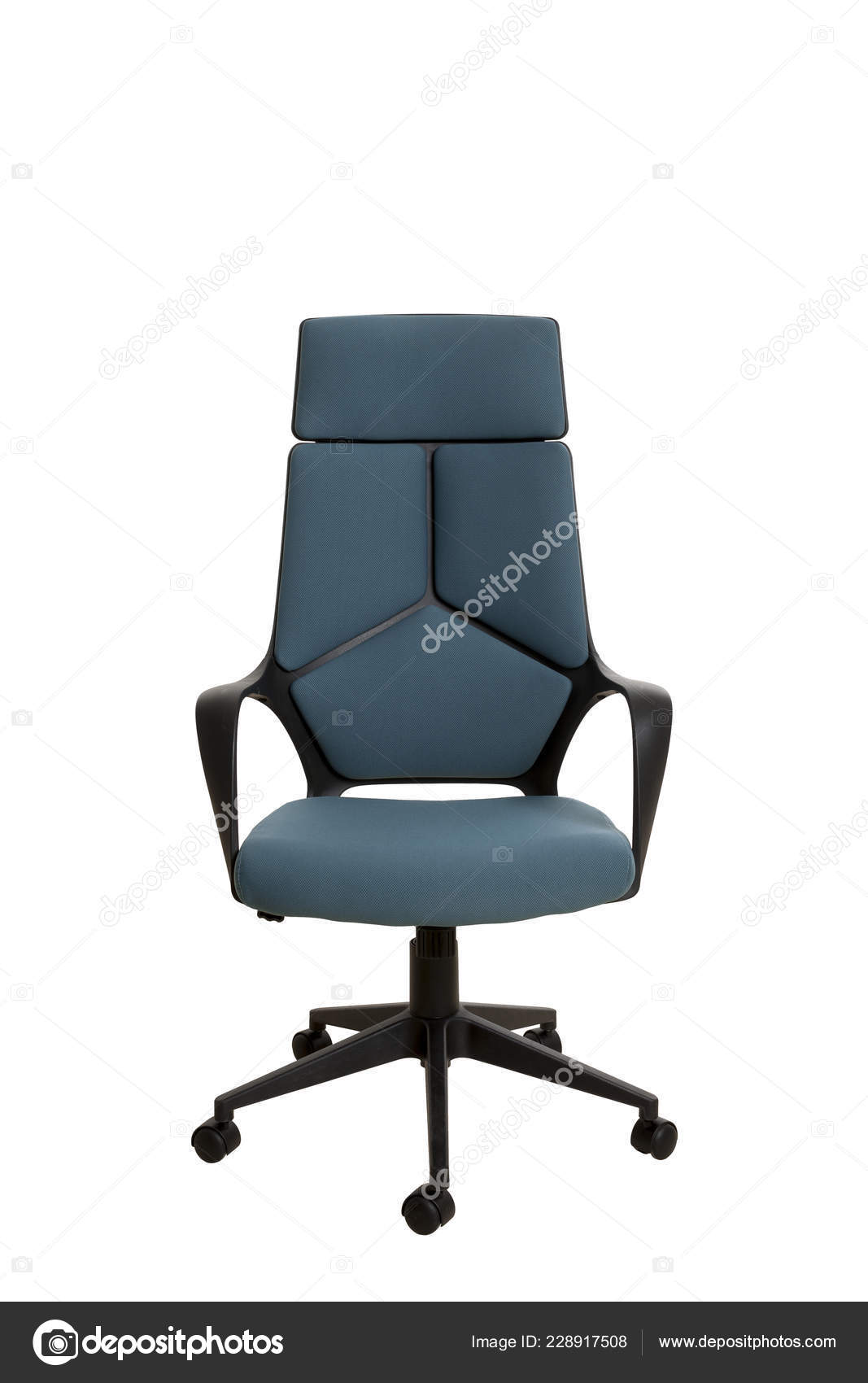 Front View Modern Office Chair Made Black Plastic Upholstered Pastel ...