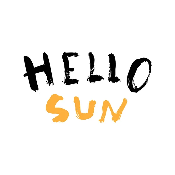 Hot sun icon. Yellow doodle illustration isolated on white background ...
