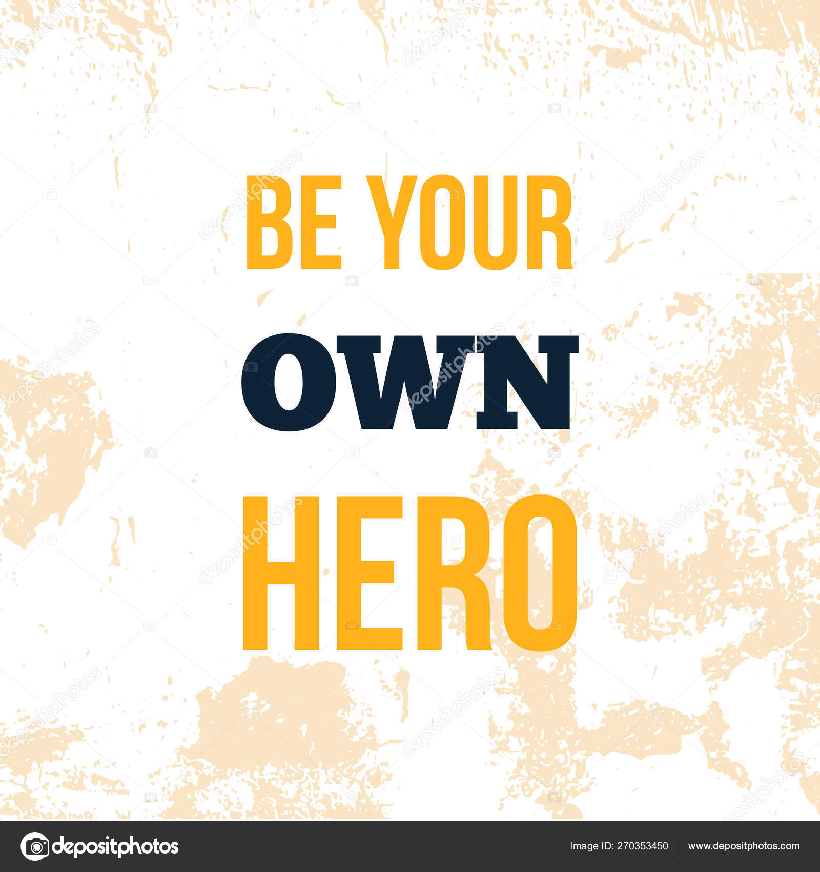 Be your own Hero poster motivation design, wall art on light background ...