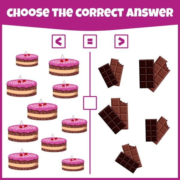 More Less Equal Compare Number Counting Game Educational Mathematical ...