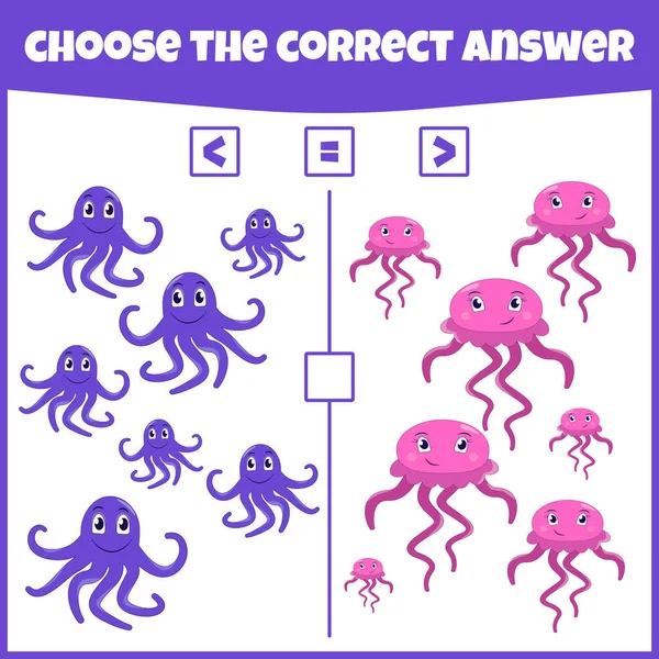 More Less Equal Compare Number Counting Game Educational Mathematical ...