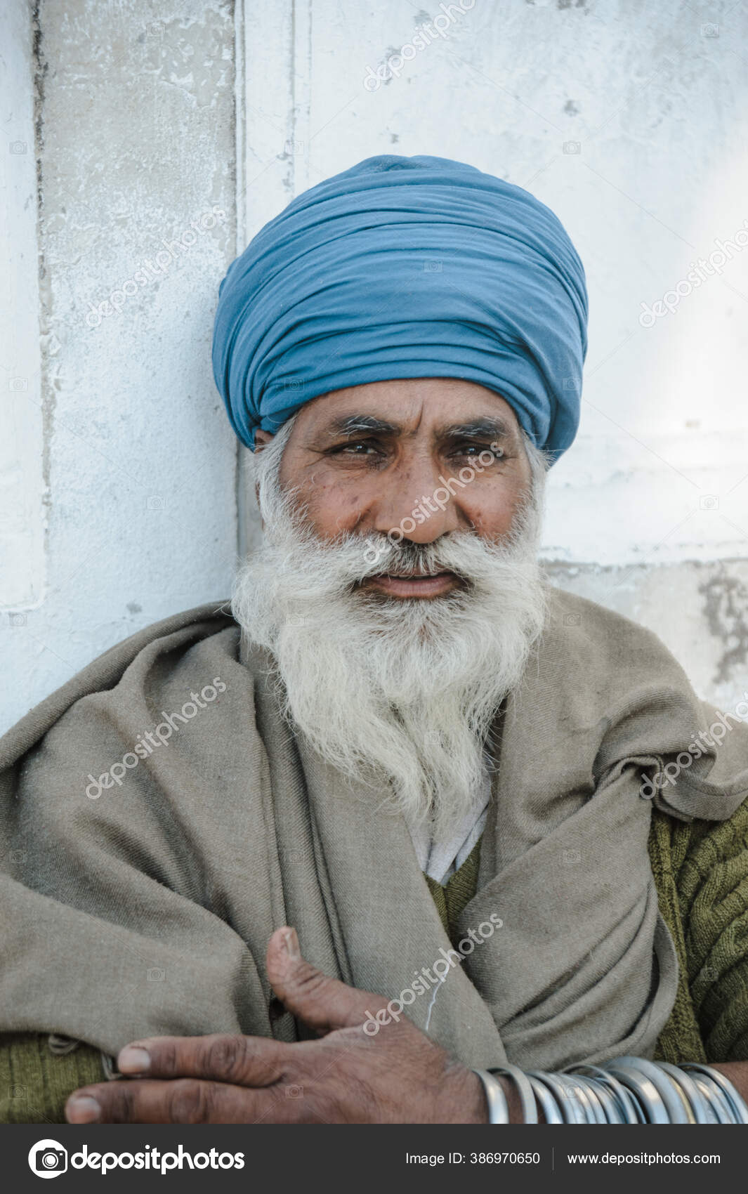 Old Indian Sikh Looking Camera February 2018 Amritsar India – Stock ...