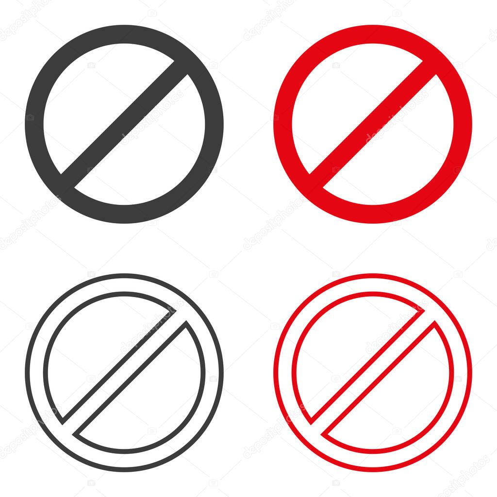 Conjunto de se ales de prohibici n sobre un fondo blanco. Ilustraci n vectorial. 2024