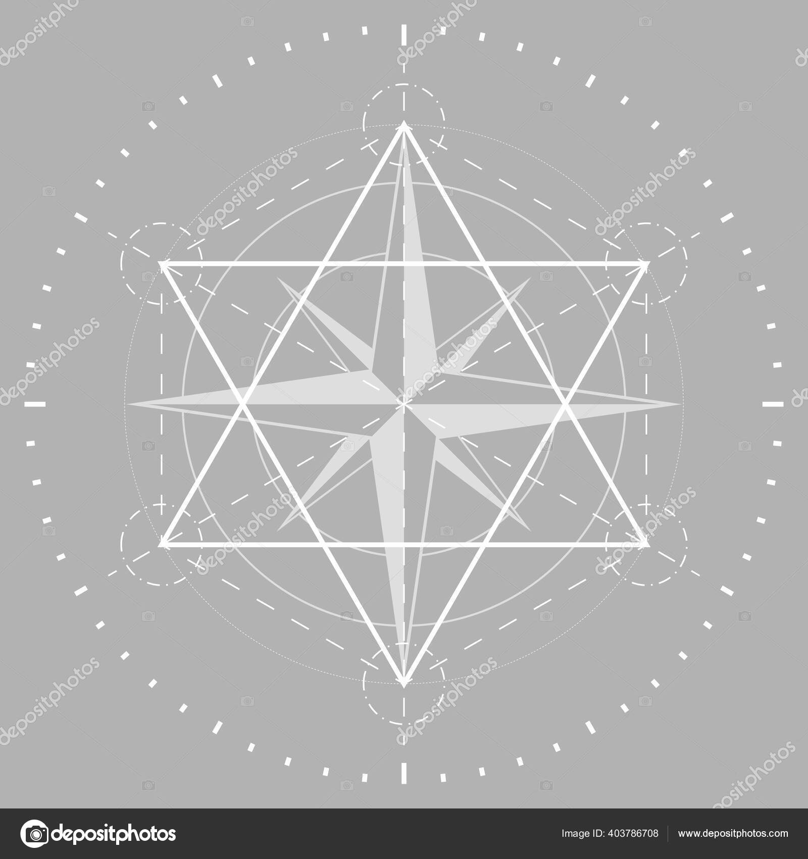 Sacred Geometry Religion Esoteric Vector Illustration Pyramid Dial Rose ...