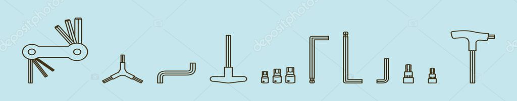 conjunto de llaves allen plantilla de diseño icono de dibujos animados ...