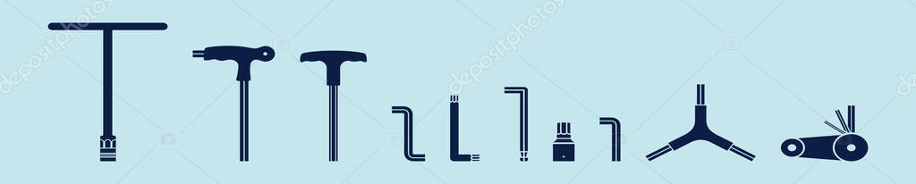 conjunto de llaves allen plantilla de diseño icono de dibujos animados ...