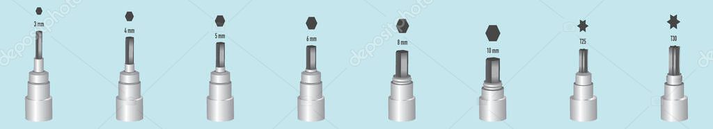 conjunto de llaves allen plantilla de diseño icono de dibujos animados ...