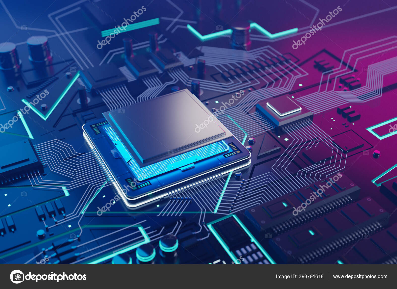 Cpu Computer Chip Concept Illustration — Stock Photo © ezps #393791618