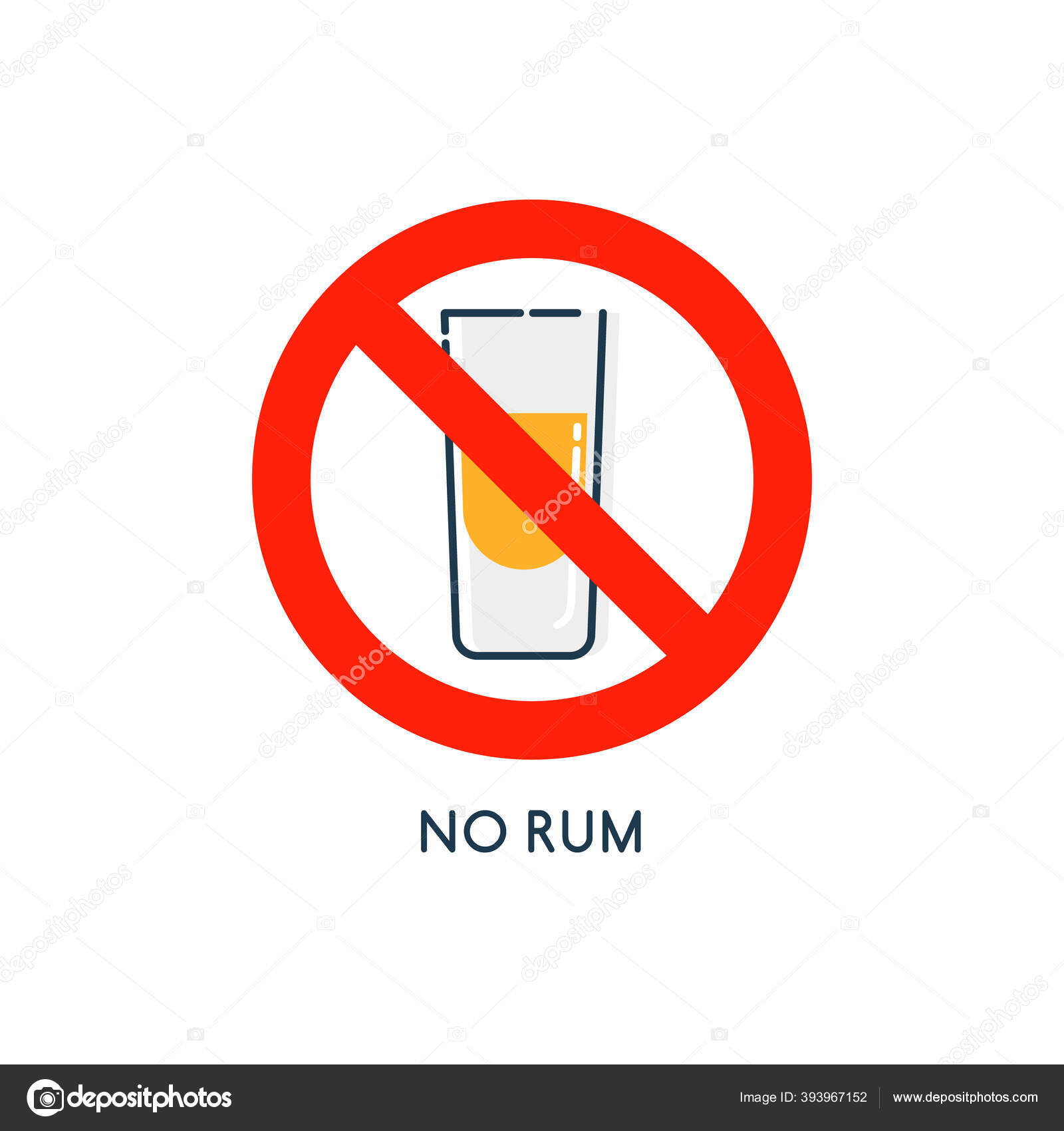 Glass Rum Line Art Style Concept Design Ban Graphic Element Stock ...