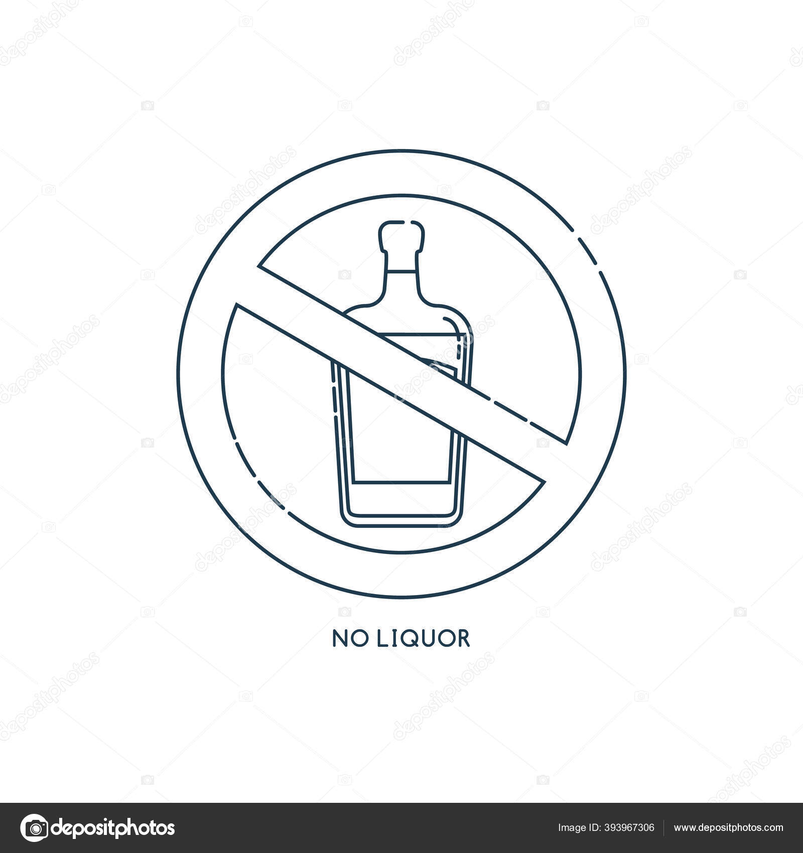 Prohibition Alcohol Sign Liquor Color Illustration Glass Liqueur Red ...