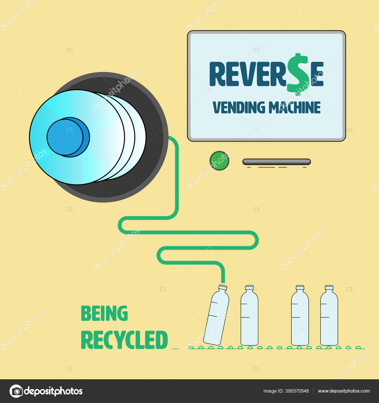 Plastic Bottle Reverse Vending Machine Infographic Design Vector ...