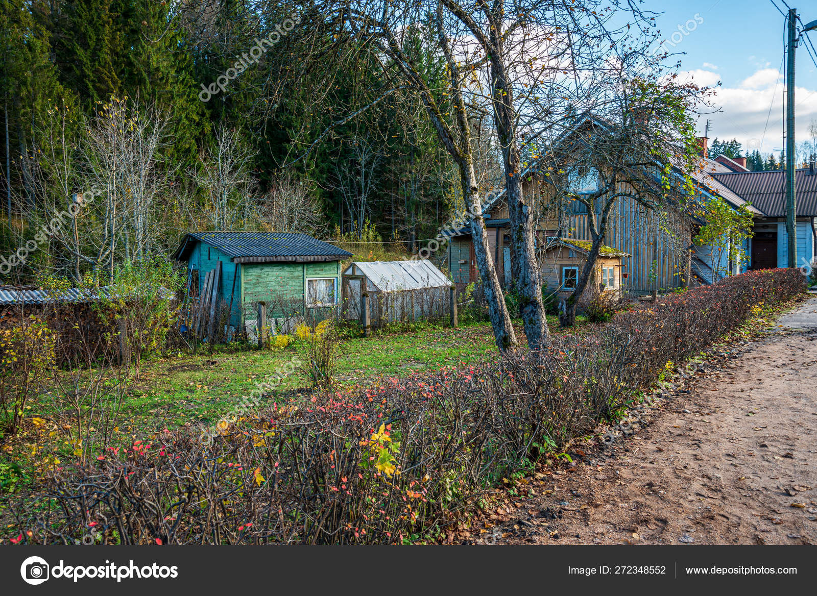Old wooden plank building structure in countryside Stock Photo by ...