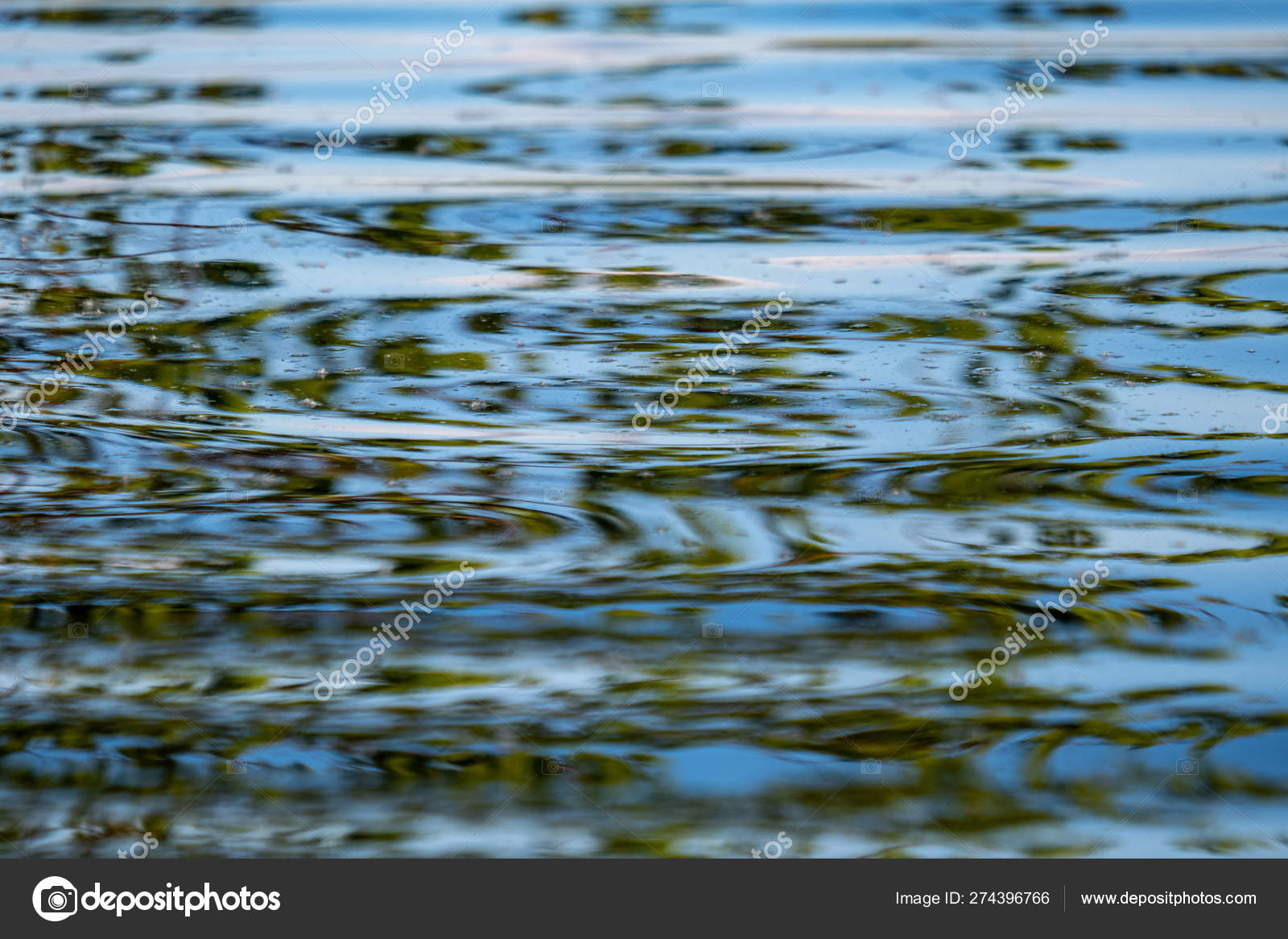 Water texture with reflections and rocks on the bottom of stream ...