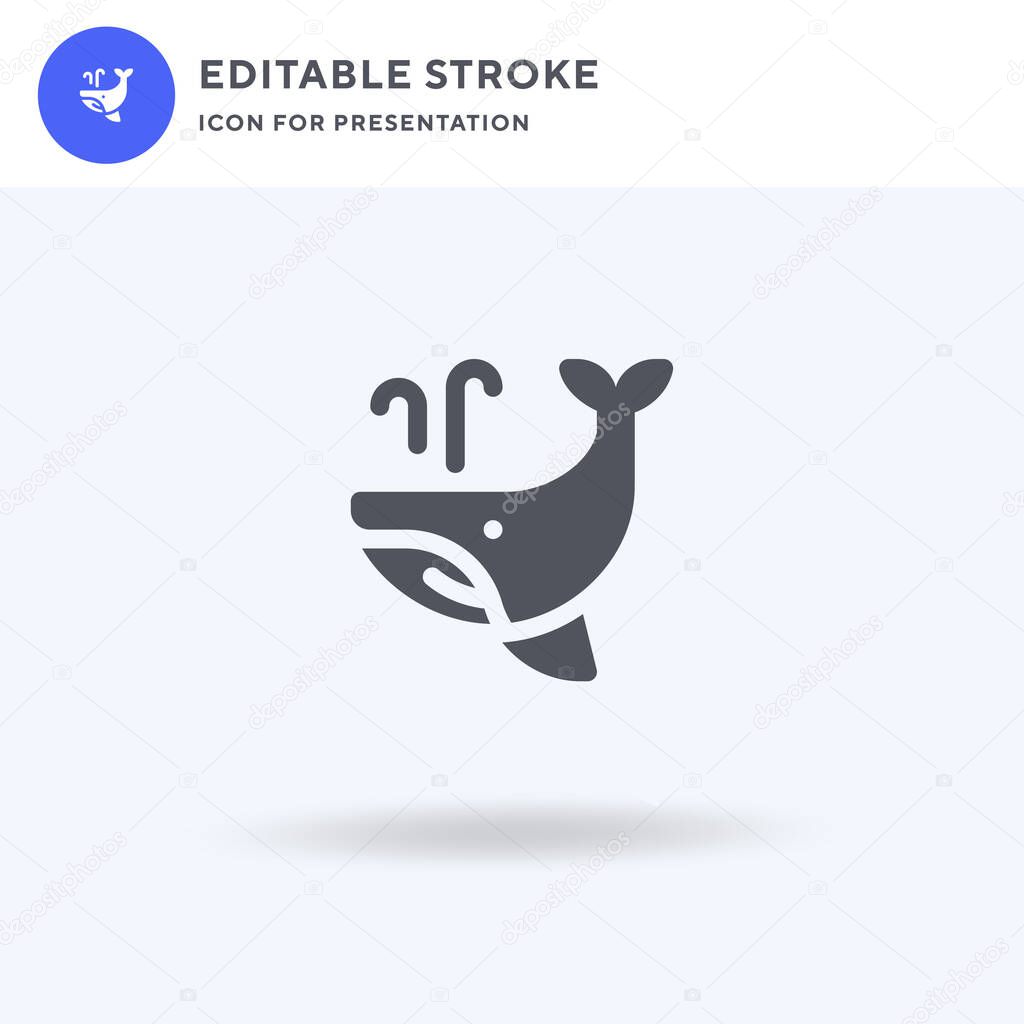 Icono de ballena vector, signo plano lleno, pictograma sólido aislado ...