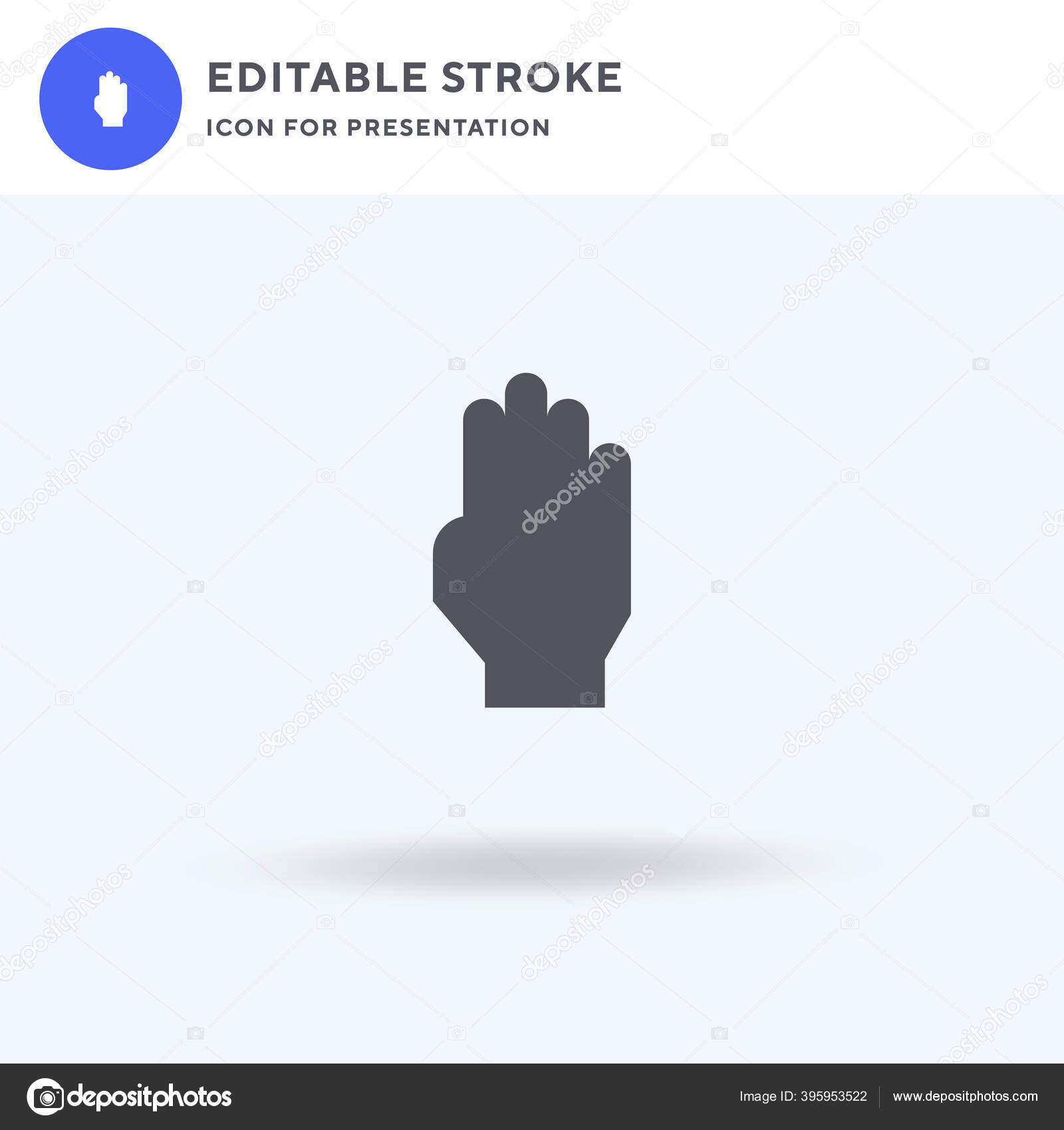 Hand Icon Vector Filled Flat Sign Solid Pictogram Isolated White Stock ...