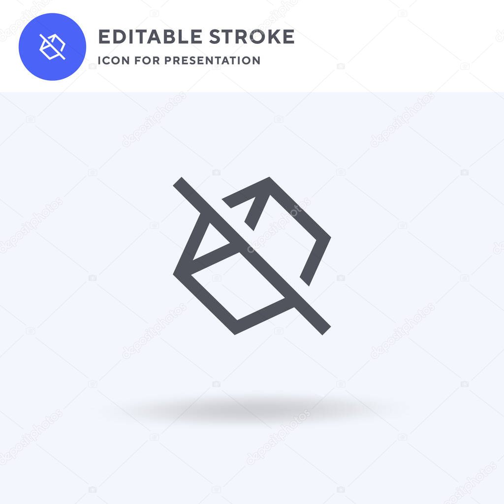 No incline el vector del icono, signo plano lleno, pictograma s lido aislado en blanco ...