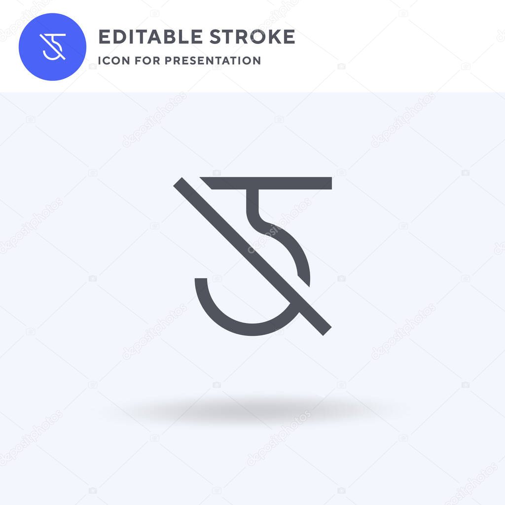 No utilice vector de icono de gancho, signo plano lleno, pictograma ...