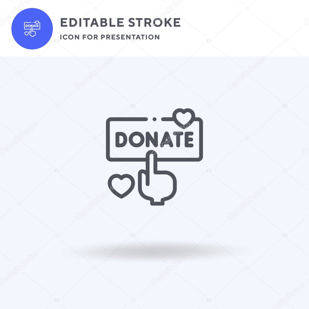 Donar vector icono, signo plano lleno, pictograma sólido aislado en ...