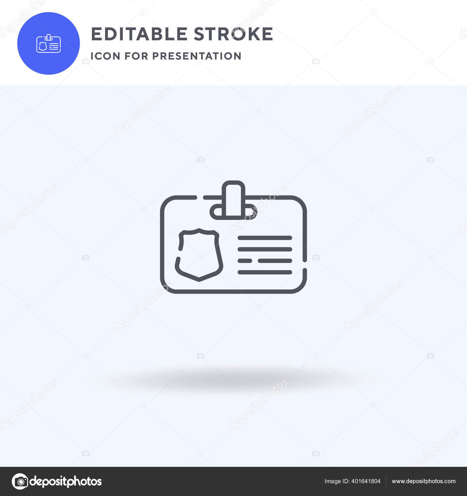 Police Identification icon vector, filled flat sign, solid pictogram ...