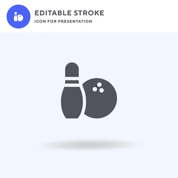 Bowling icon vector, filled flat sign, solid pictogram isolated on white, logo illustration ...