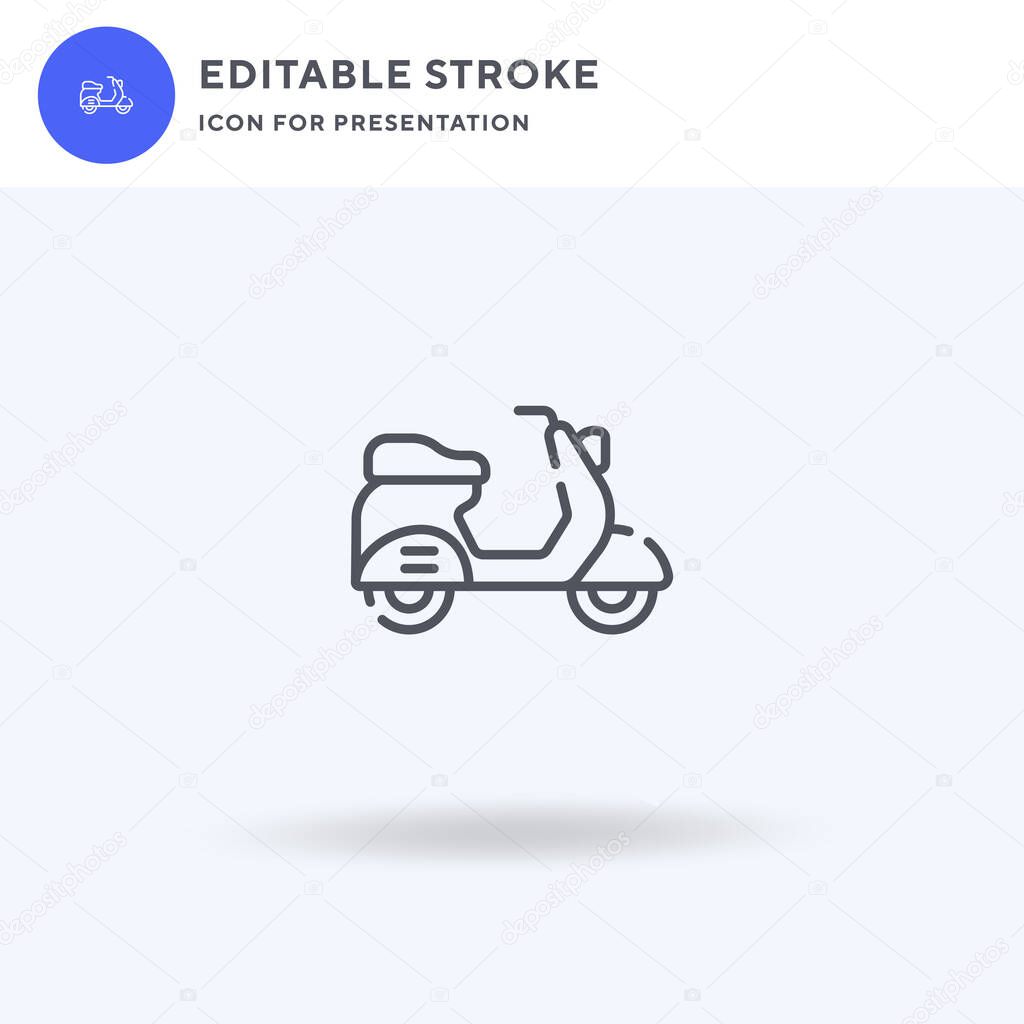 Vector de icono de la vespa, signo plano lleno, pictograma sólido aislado en blanco, ilustración ...