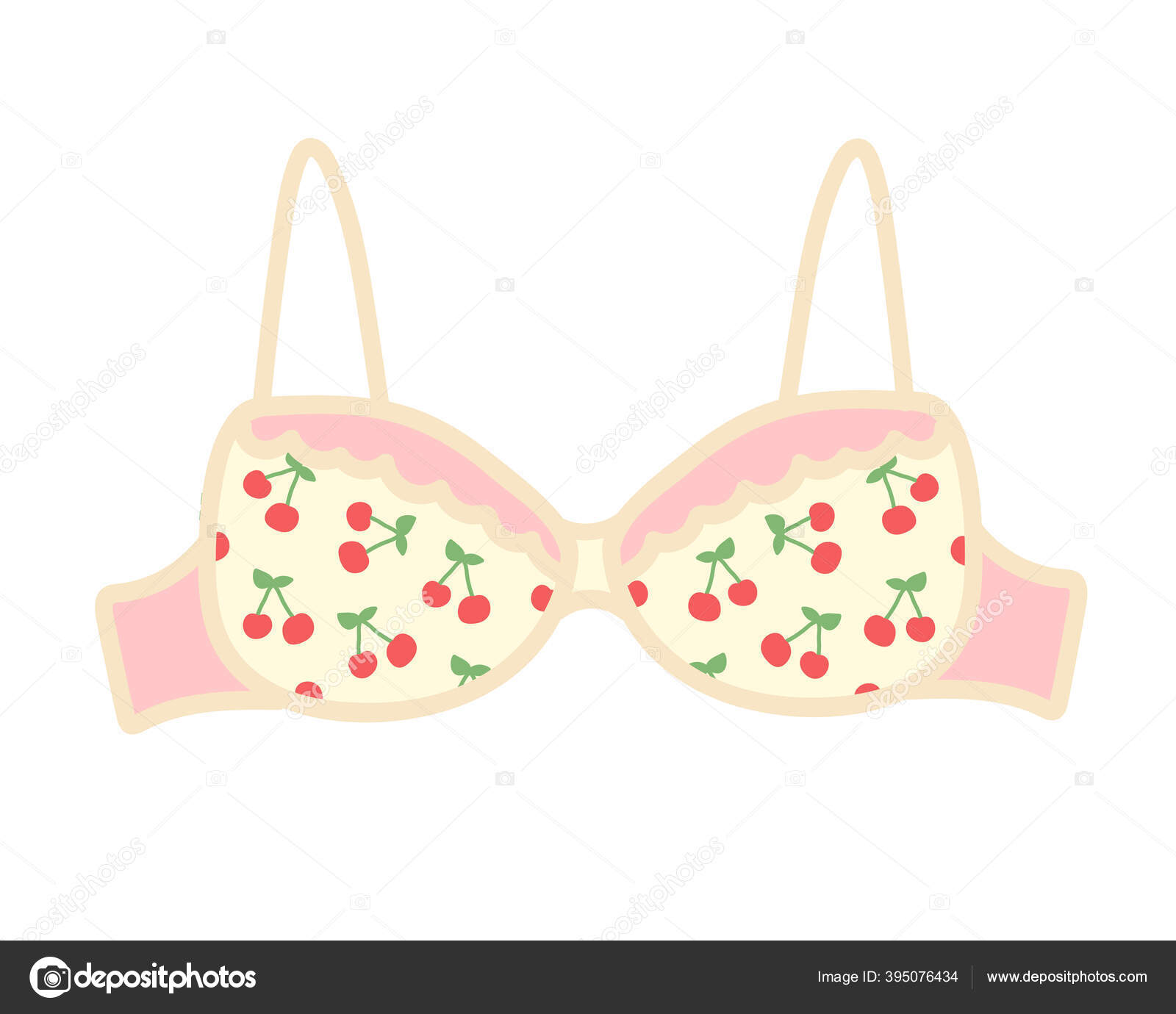 Vector Illustration Female Bra Flat Cartoon Style Web Graphics Design ...