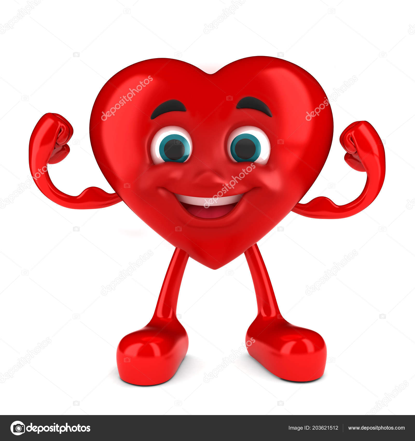 Render Strong Happy Heart Stock Illustration by ©gouraudstudio #203621512