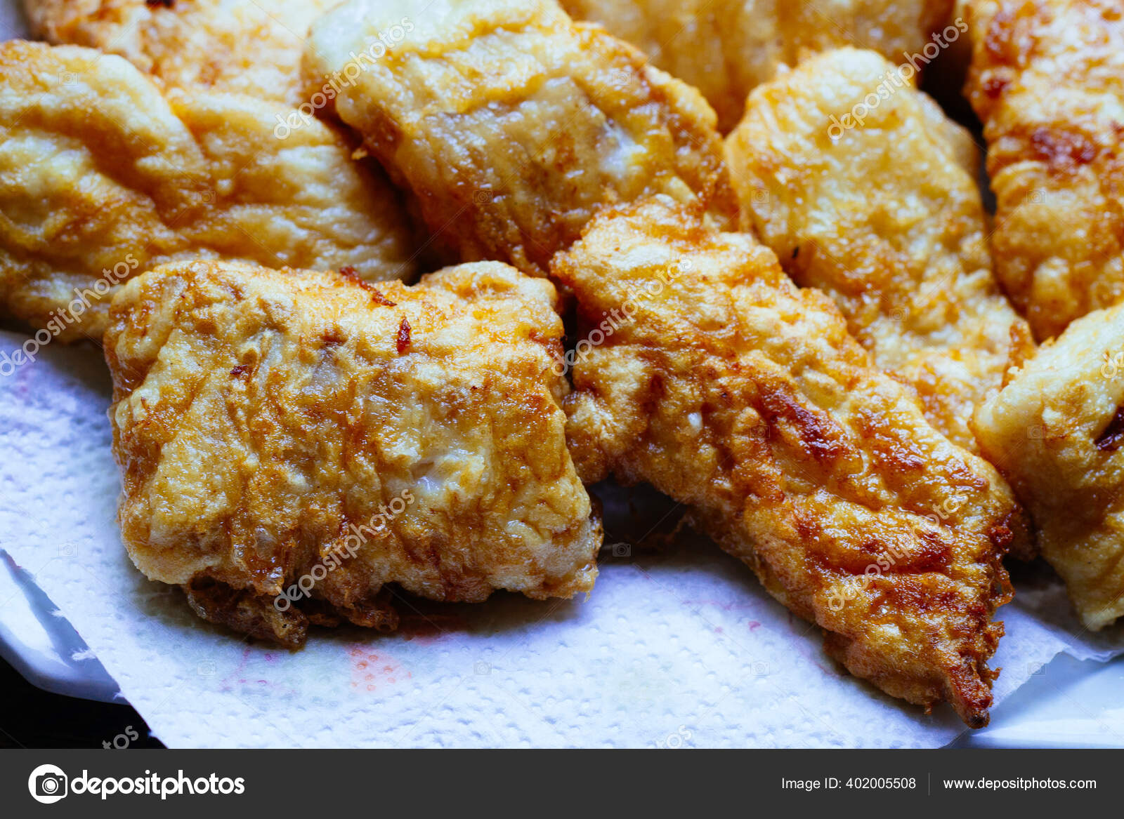 Close Fried Breaded Hake — Stock Photo © alfernec #402005508