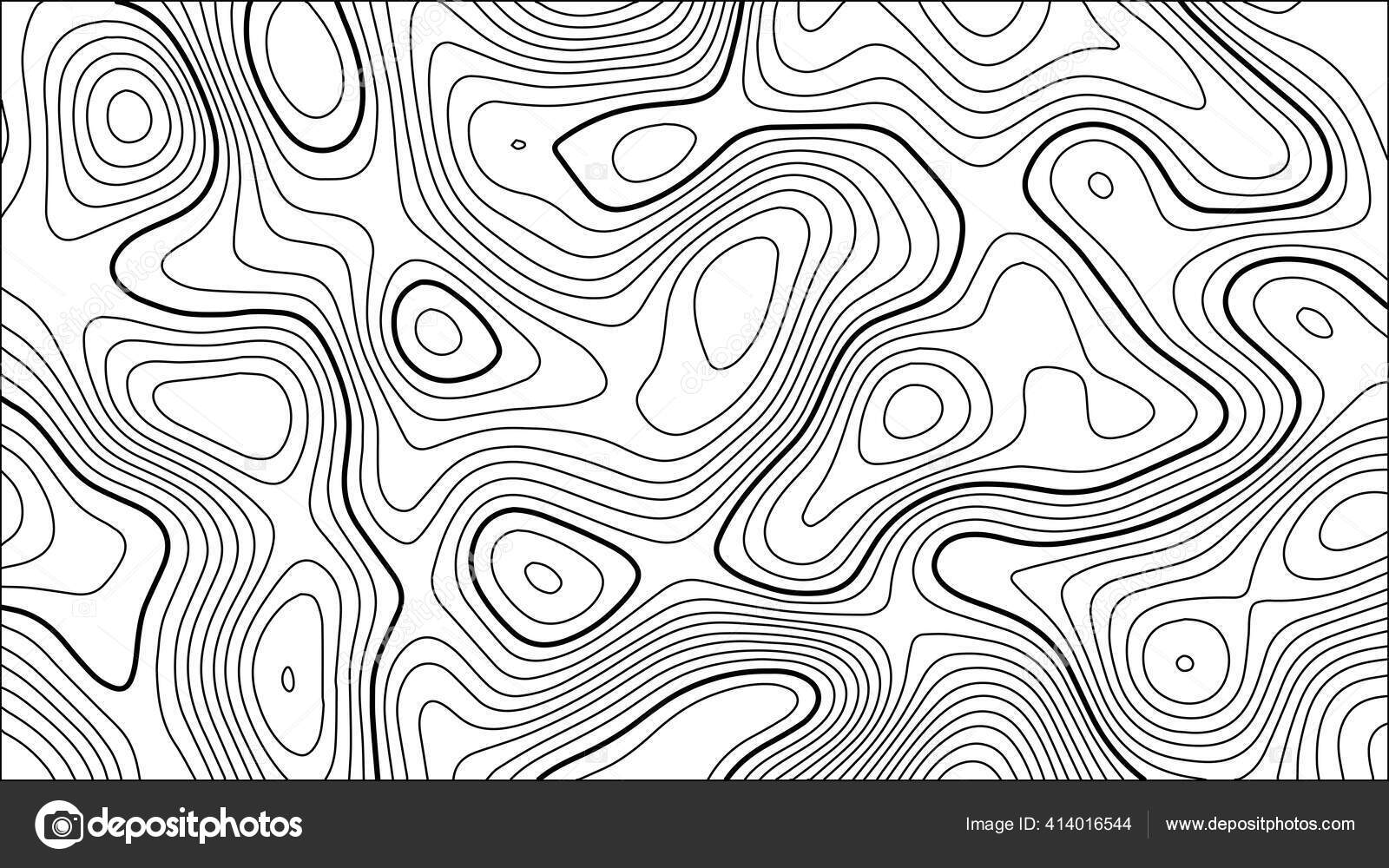 Contour Vector Illustration Abstract Topographic Map Background ...